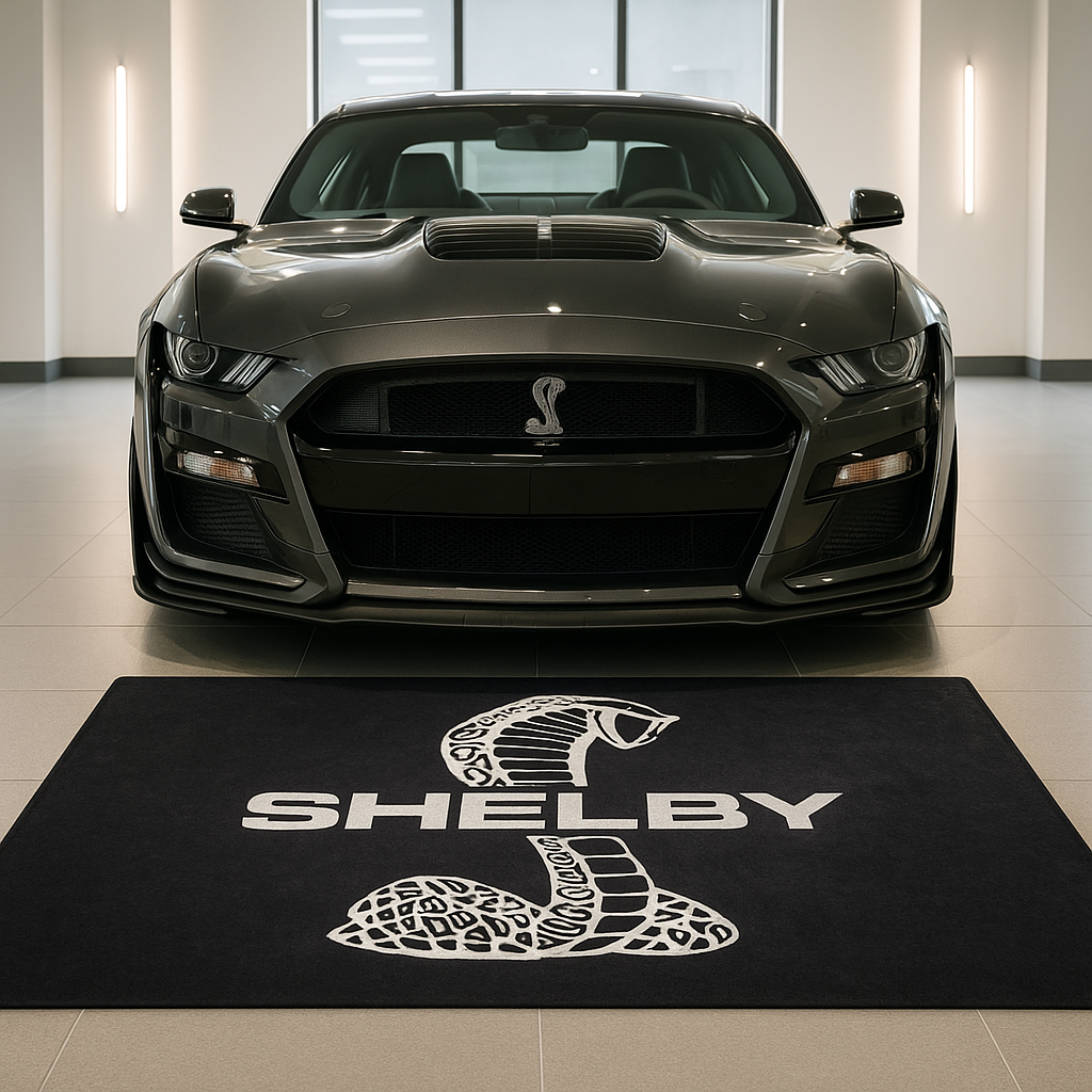Mustang Shelby Cobra 5x7 ft (60x87") Garage Mat | Non-Slip Muscle Car ...